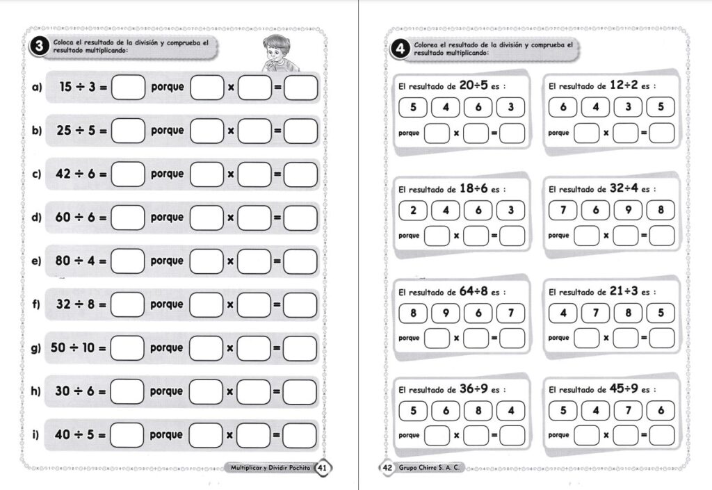Ejercicios y actividades de divisiones - Los Materiales Educativos