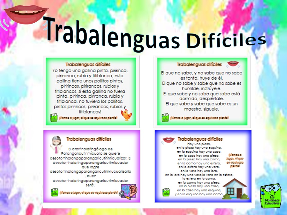Trabalenguas difíciles - Los Materiales Educativos