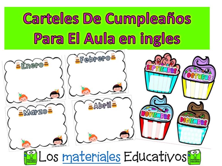 Carteles para cumpleaños en el aula - Los Materiales Educativos