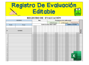 Registro De Evaluación Editable - Los Materiales Educativos