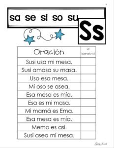 Actividades con las silabas sa se si so su - Los Materiales Educativos