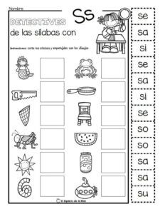 Actividades con las silabas sa se si so su - Los Materiales Educativos