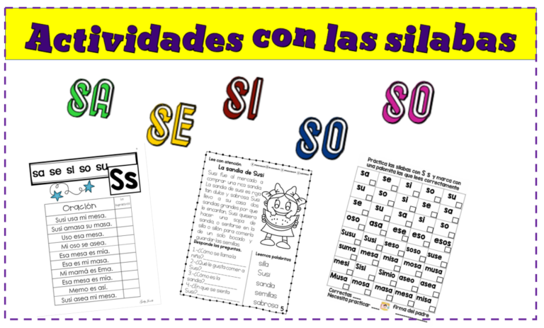 Actividades con las silabas sa se si so su - Los Materiales Educativos