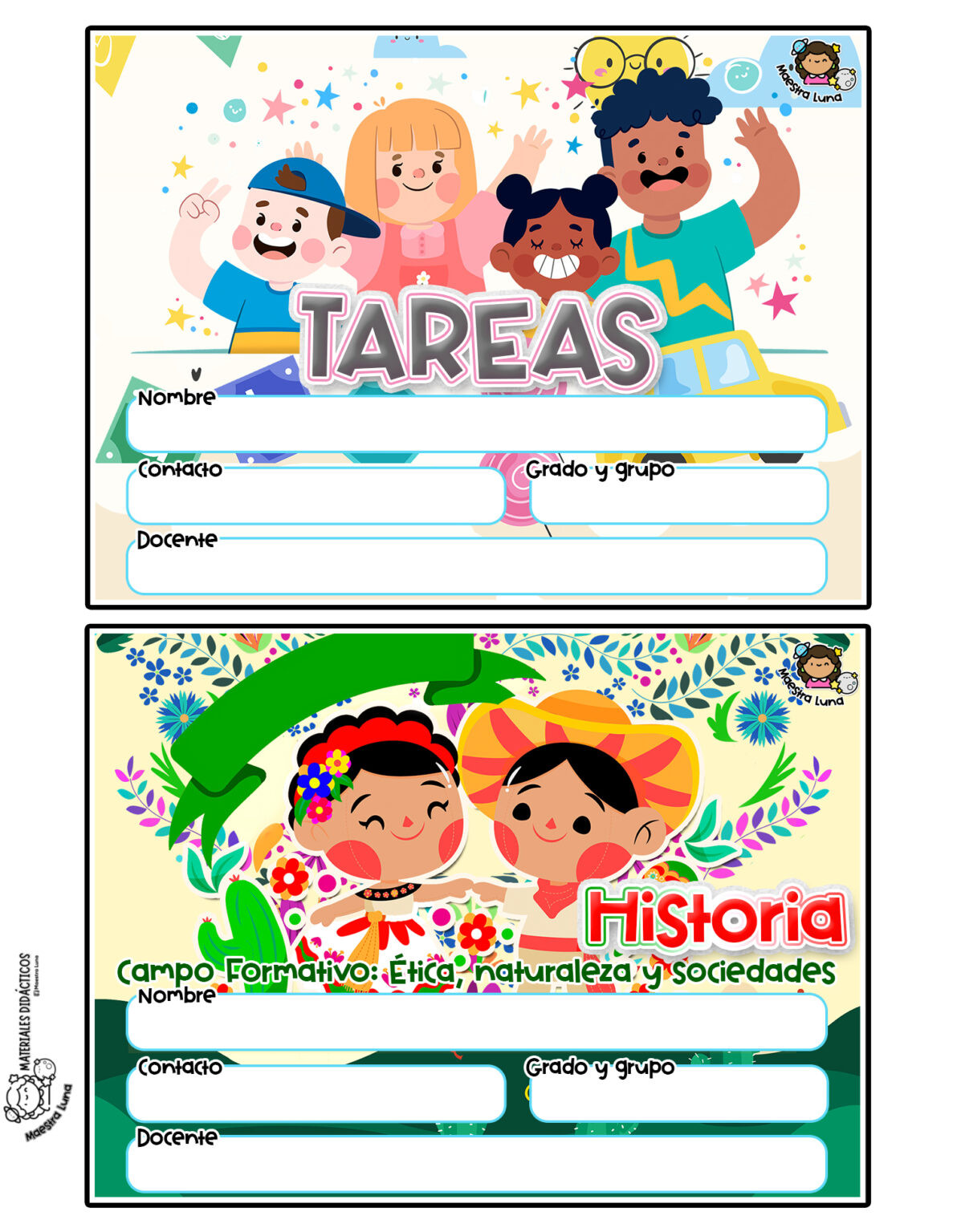 Etiquetas escolares para imprimir en PDF - Los Materiales Educativos