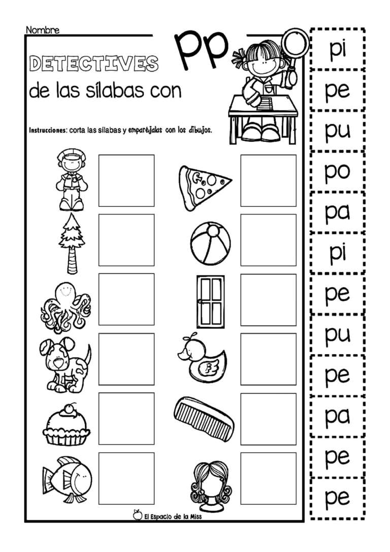 Actividades con las silabas pa pe pi po pu - Los Materiales Educativos
